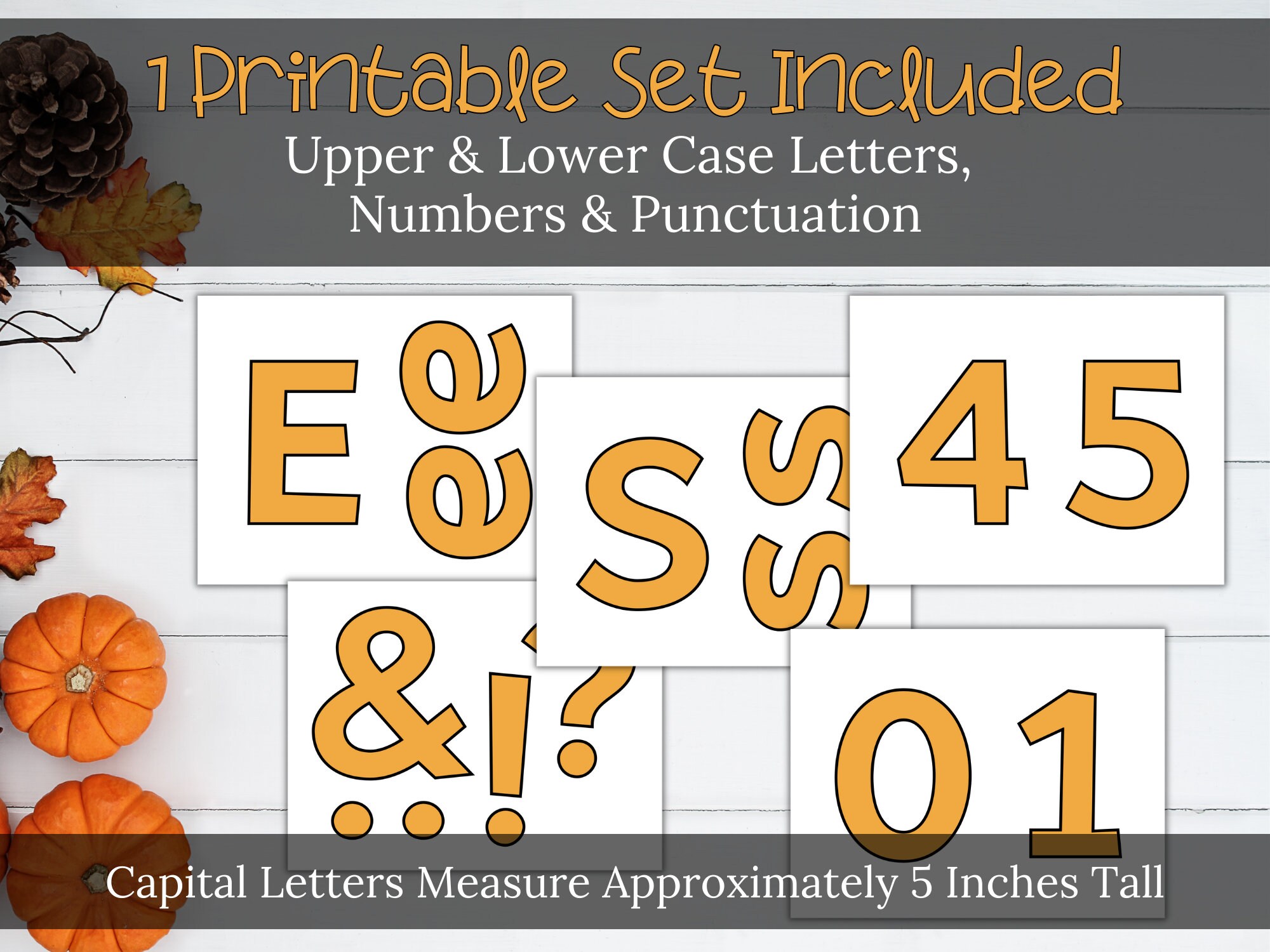 Orange Bulletin Board Letters Printable Letter Set for Classroom 5 Inch ...