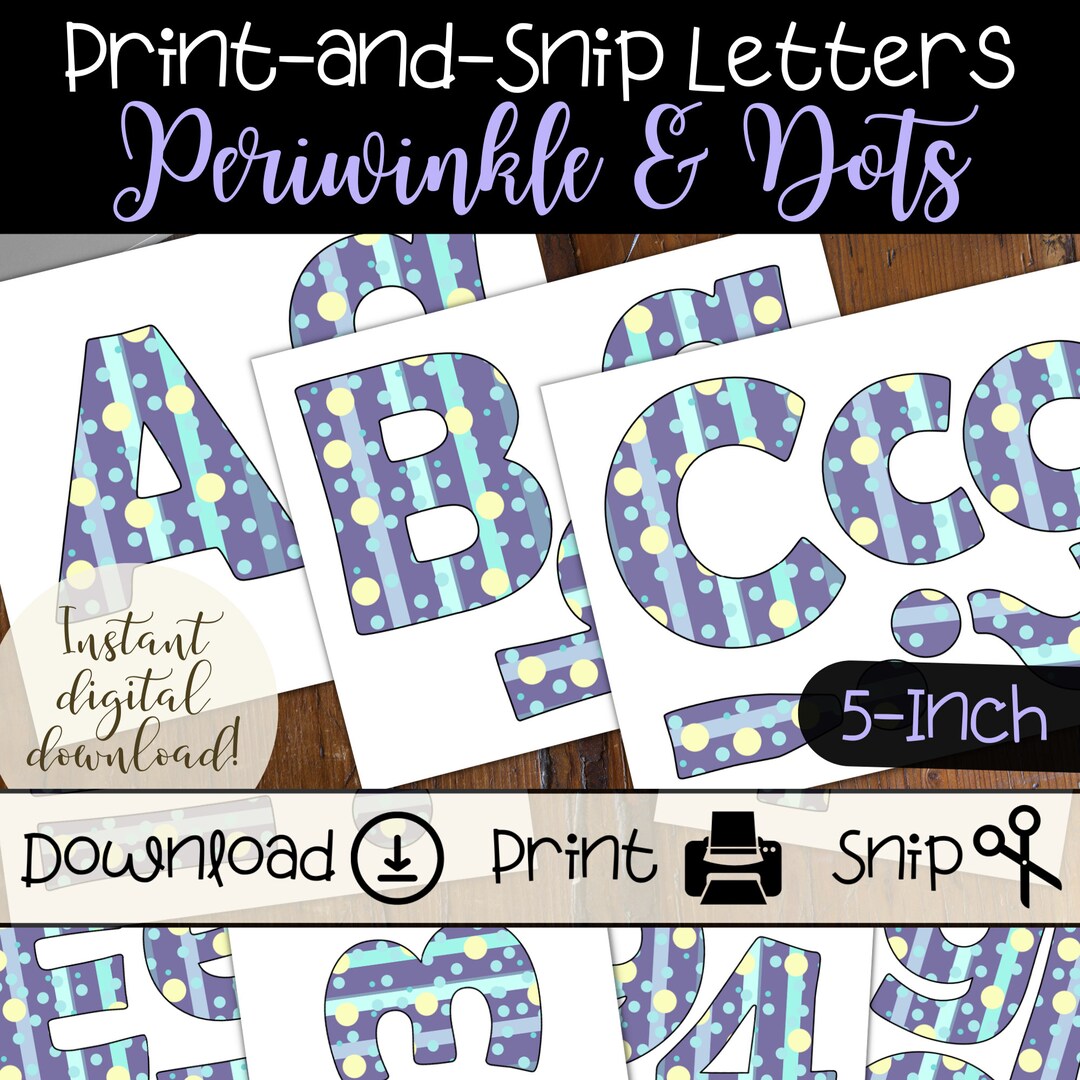Bulletin Board Letters | Printable Letter Set for Teachers | Purple ...