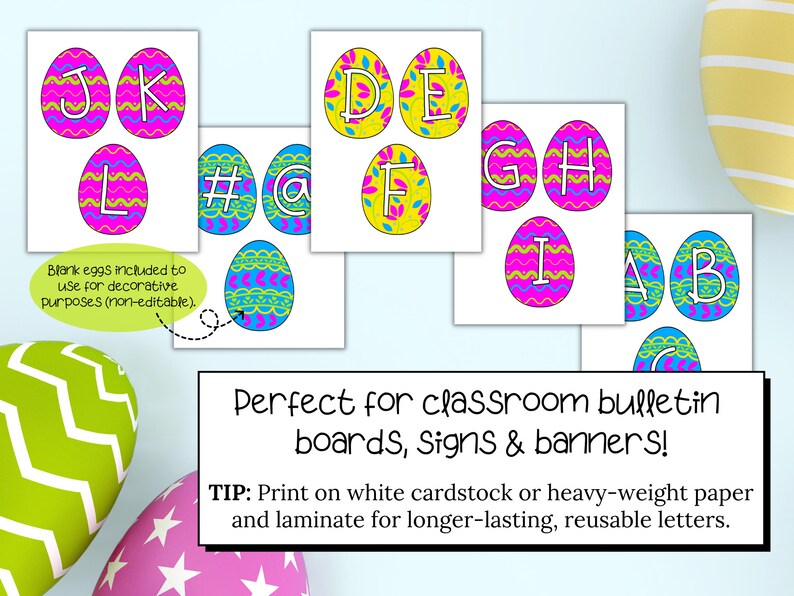 Printable Easter Egg Letter Sets for Bulletin Boards Holiday - Etsy