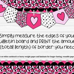 Hot Pink Leopard Print Bulletin Board Bunting & Borders (digital ...