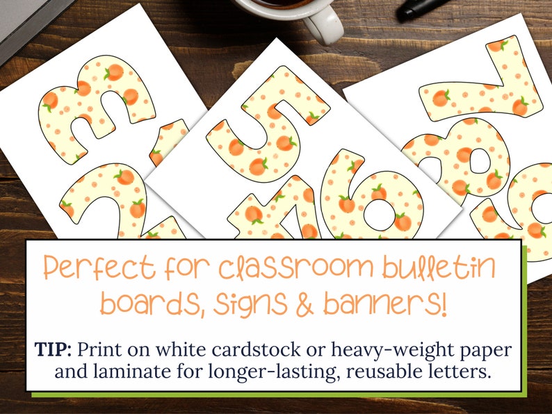 Bulletin Board Letters Peach Theme Printable Letter Set for Teachers ...