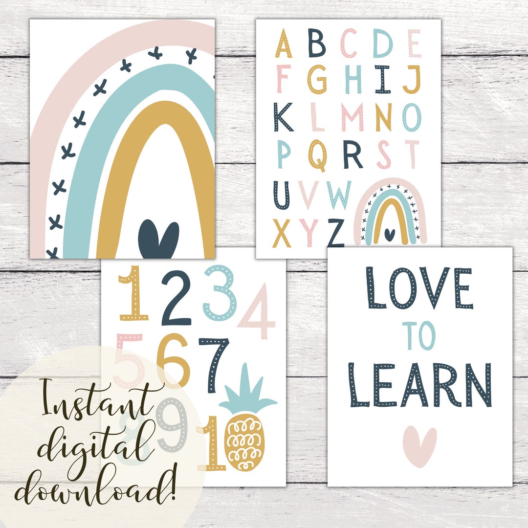 Boho Classroom Posters | Printable Art Prints for Elementary School ...
