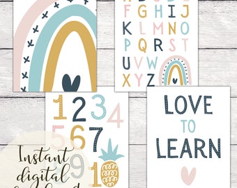 Red & Royal Blue Thick Outlined Bulletin Board (Instant Download) - Etsy