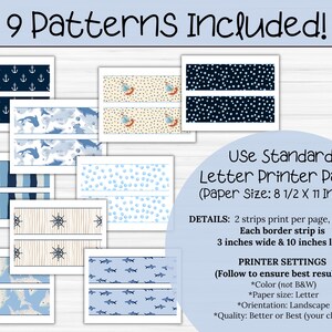 Nautical Bulletin Board Border Strips | Printable Shark Borders | Trim ...