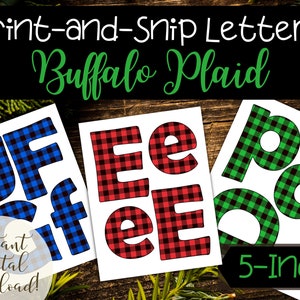 Buffalo Plaid Printable Letters for Holiday Bulletin Boards, Signs ...