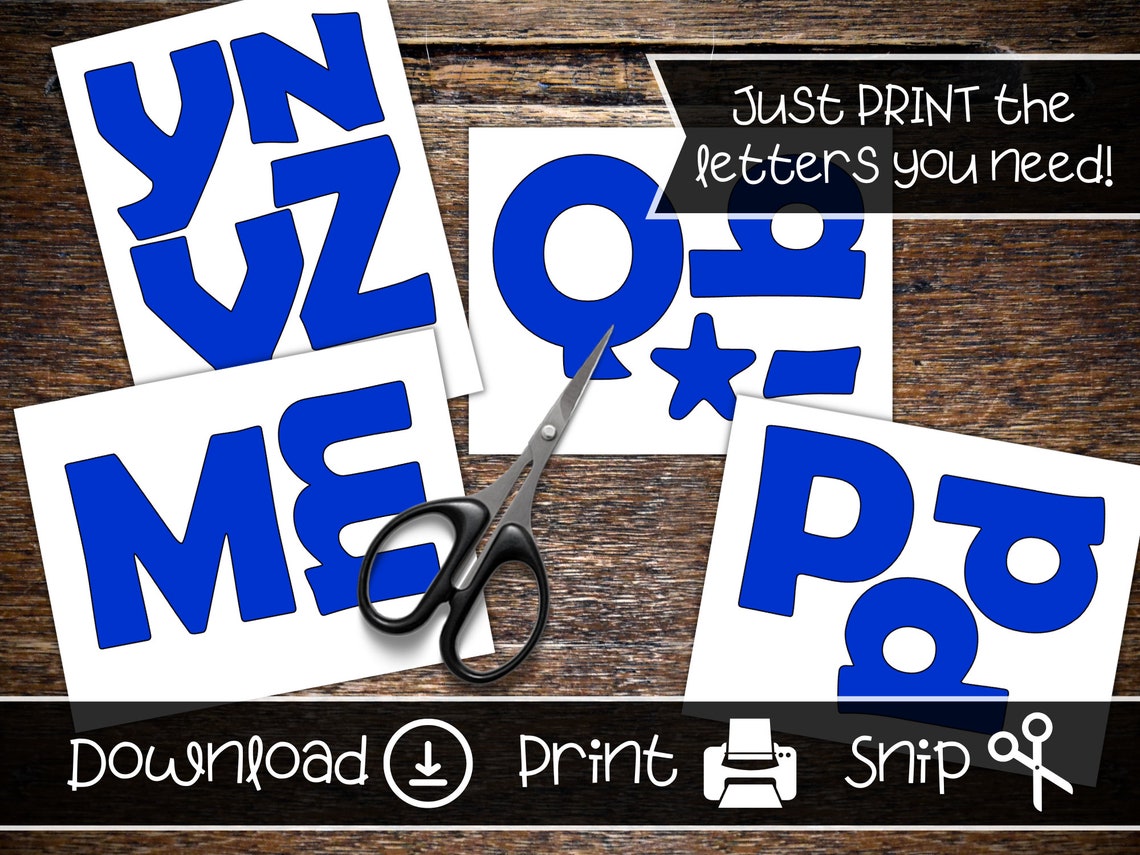 Printable Bulletin Board Letters in Royal Blue Print on - Etsy