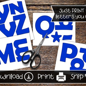 Printable Bulletin Board Letters in Royal Blue, Print on Demand 5 Inch ...