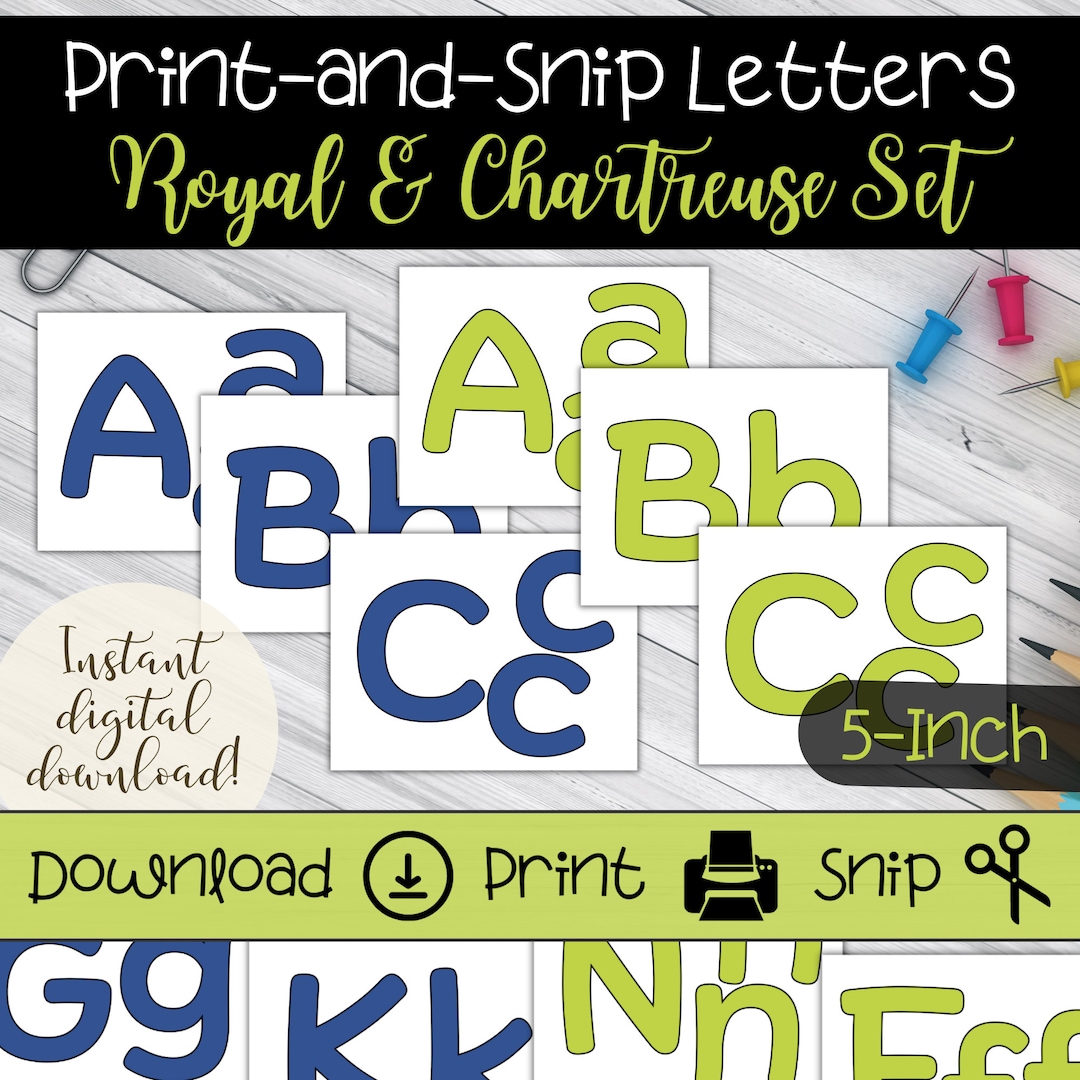 Bulletin Board Letters | Blue & Green Theme | Printable Letter Sets ...