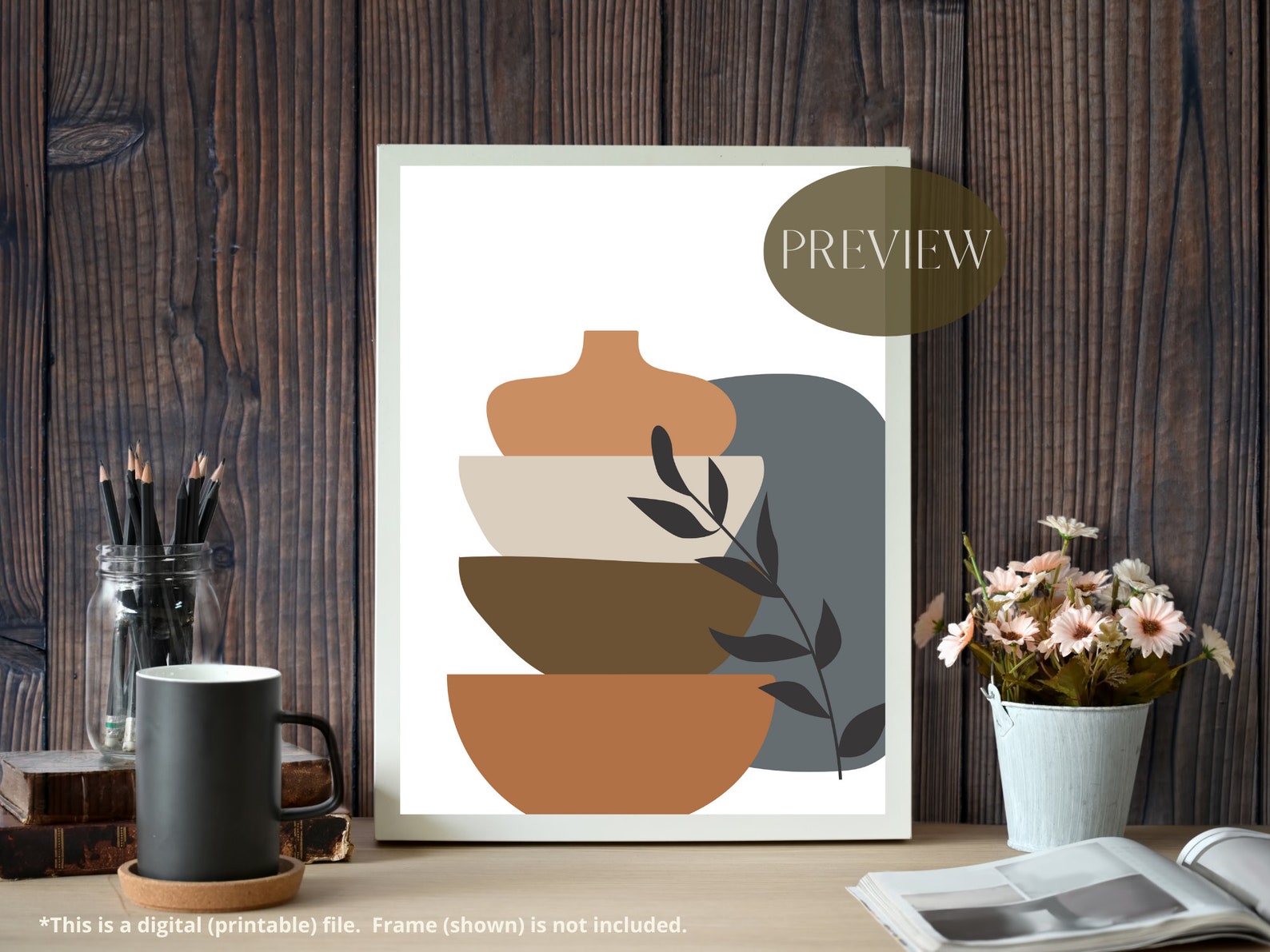 Set of Neutral Abstract Shapes Digital Prints Aesthetic - Etsy