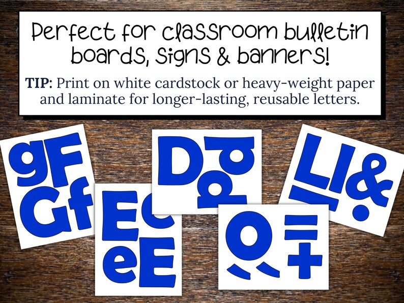 Royal Blue Bulletin Board Letters: 5-inch Printables (digital Download ...