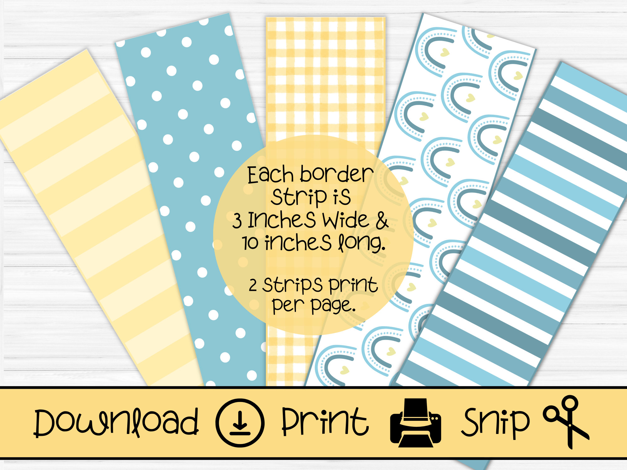 Rainbow Bulletin Board Border: Gingham, Stripes (printable PDF File) - Etsy