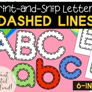 Printable Bulletin Board Letters: 6-inch Dashed Bubble Font (PDF ...