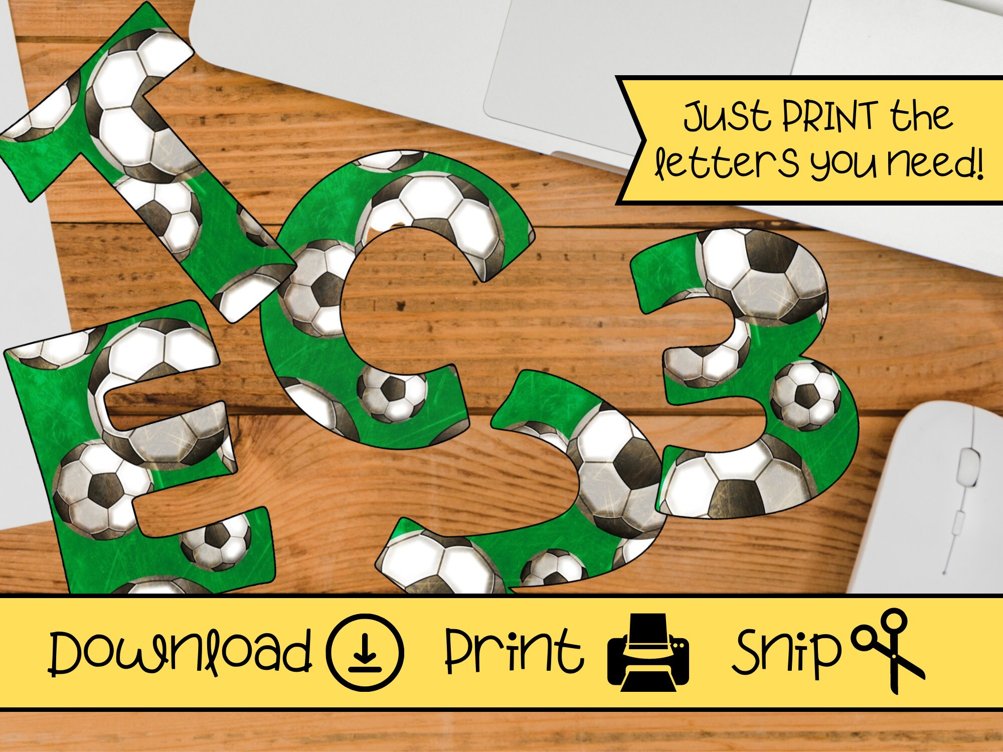 Printable Soccer Ball Themed Class Bulletin Board or Party - Etsy