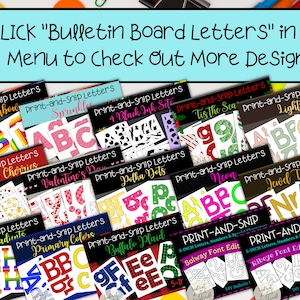Big Printable Bulletin Board Letters for Teacher's - Etsy