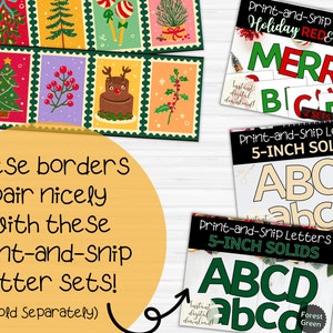 Christmas Stamps Bulletin Board Borders Printable Holiday Classroom ...