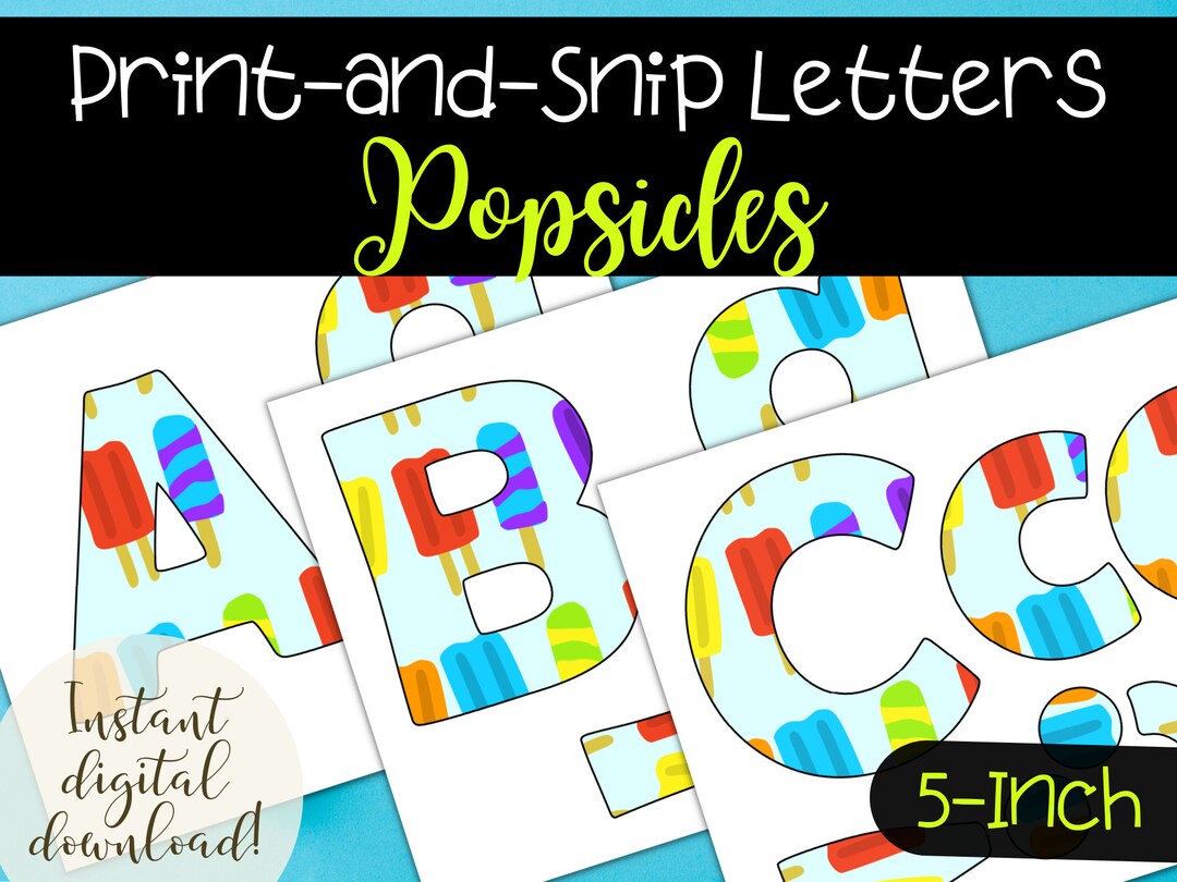 Printable Popsicle Themed Bulletin Board Letters and Numbers - Etsy