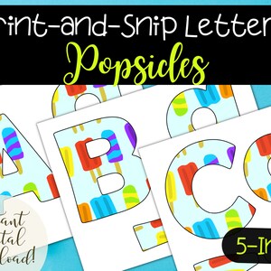 Printable Popsicle Themed Bulletin Board Letters and Numbers - Etsy