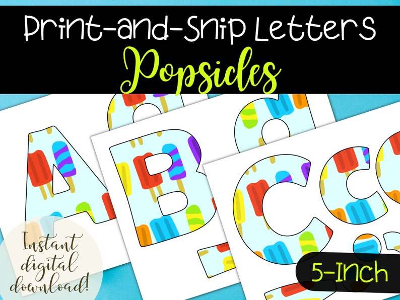 Printable Popsicle Themed Bulletin Board Letters and Numbers - Etsy