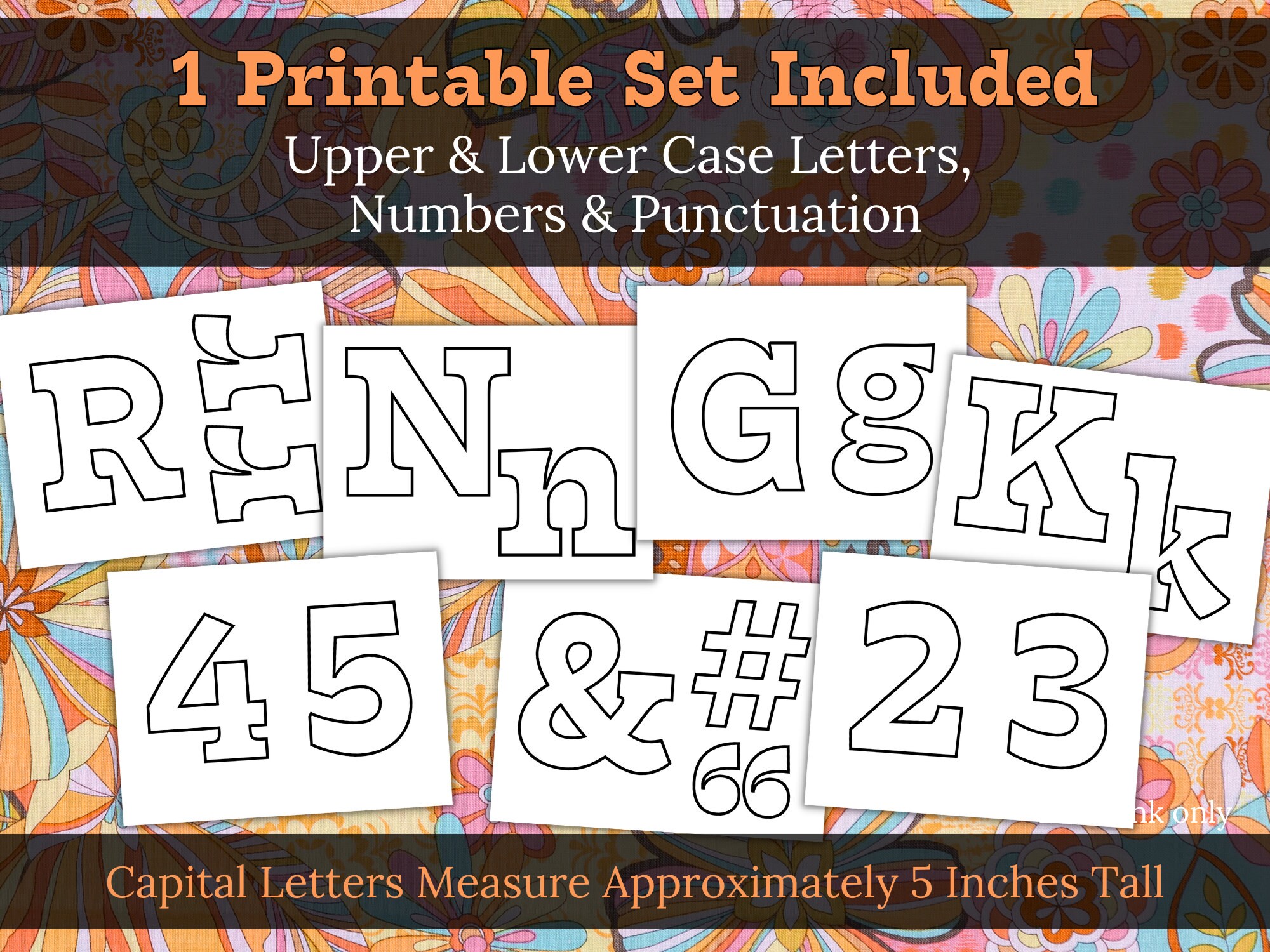 Retro Style Bulletin Board Letter Set Printable Letters for - Etsy