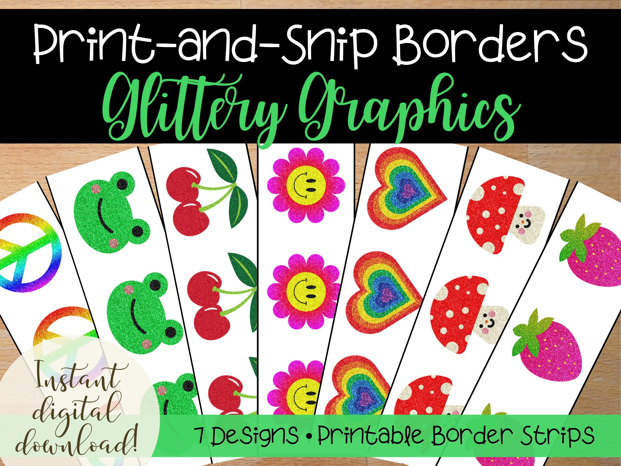 Glittery Bulletin Board Border Strips, Printable Classroom Borders ...
