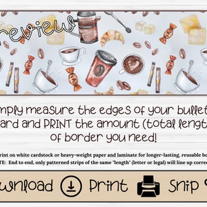 Coffee & Croissants Bulletin Board Border for Teachers | Printable ...
