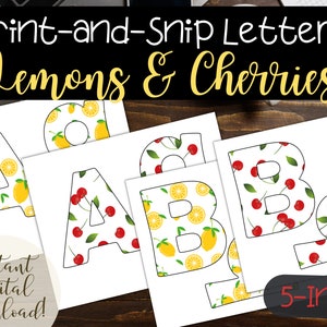 Printable Cherry and Lemon Bulletin Board Letters for School Classroom ...