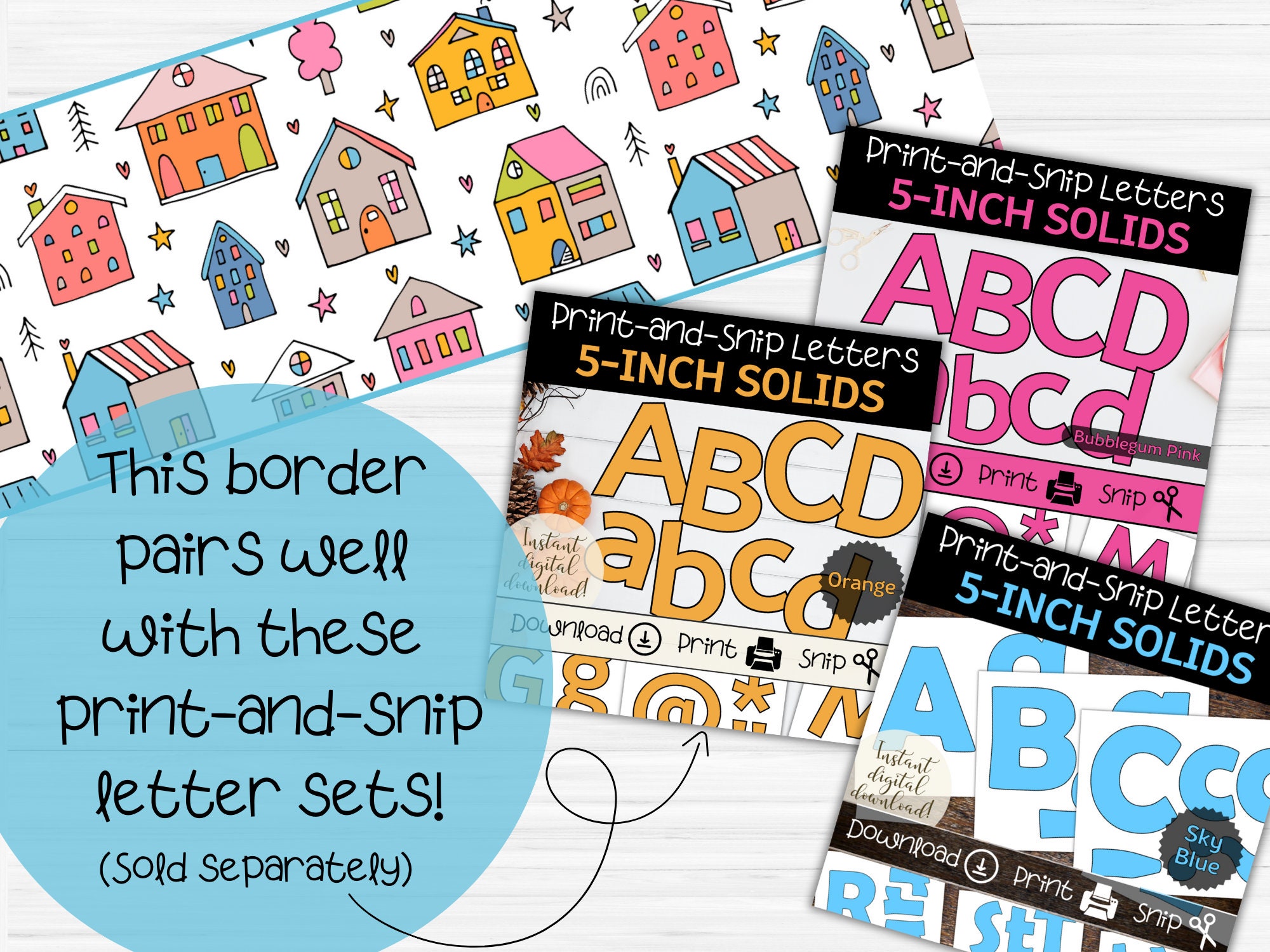 Printable Bulletin Board Border, Tiny House Theme, Whimsical Classroom ...
