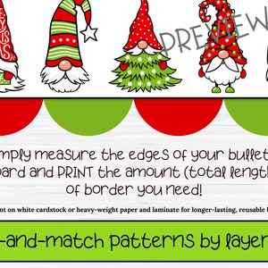 Christmas Gnome Bulletin Board Borders: Printable Teacher Decor (PDF ...