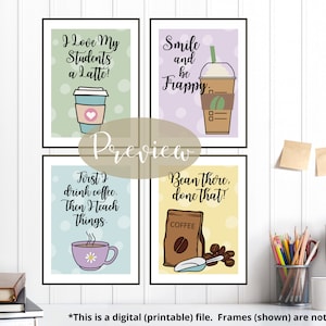 Coffee Poster Prints for Teachers | Printable Classroom Poster Set ...