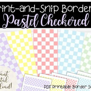 Retro Checkered Bulletin Board Borders | Printable Pastel Trim ...