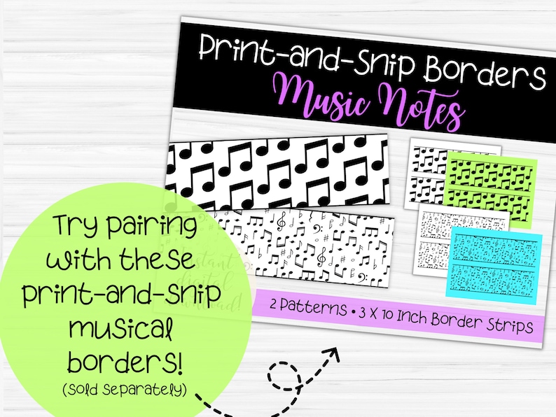 Musical Notes Bulletin Board Letters: Music Classroom Decor (PDF ...
