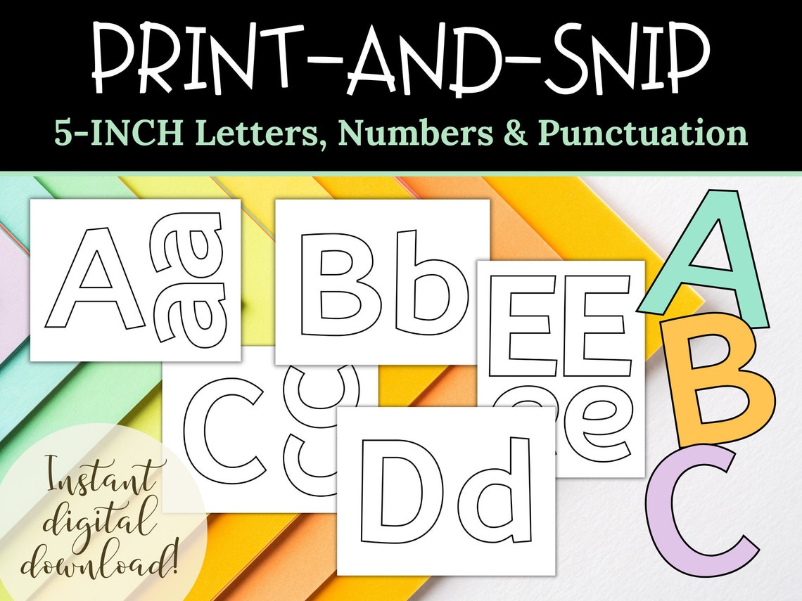 Printable Bulletin Board Letter Set for Teachers DIY Homemade - Etsy