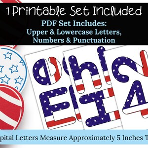 Patriotic Bulletin Board Letters | American Flag Theme | 5 Inch ...