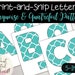 Printable Turquoise Letter Set With White Quatrefoil Pattern for DIY ...