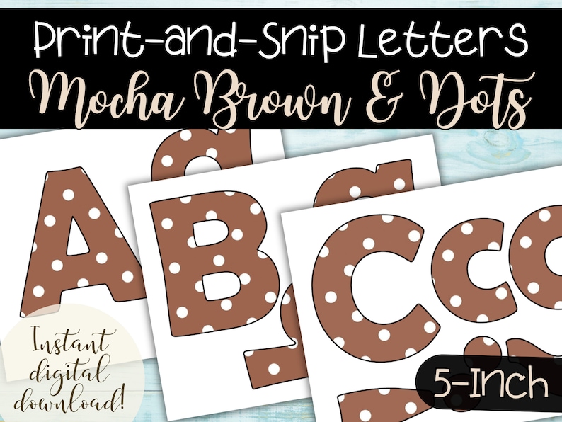 Brown Bulletin Board Letters Printable Letter Set for Teachers Fall ...