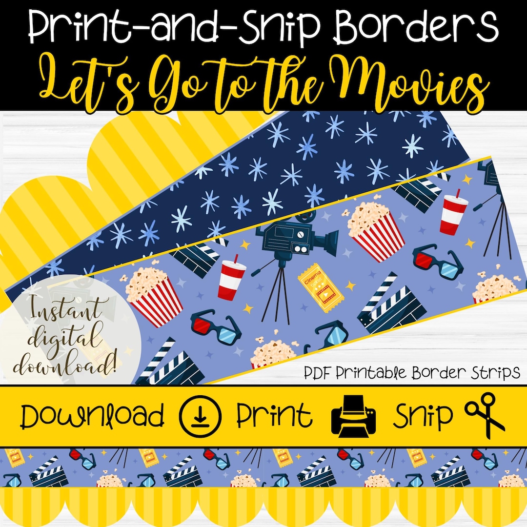 Classroom Bulletin Board Borders | Let's Go to the Movies Theme ...