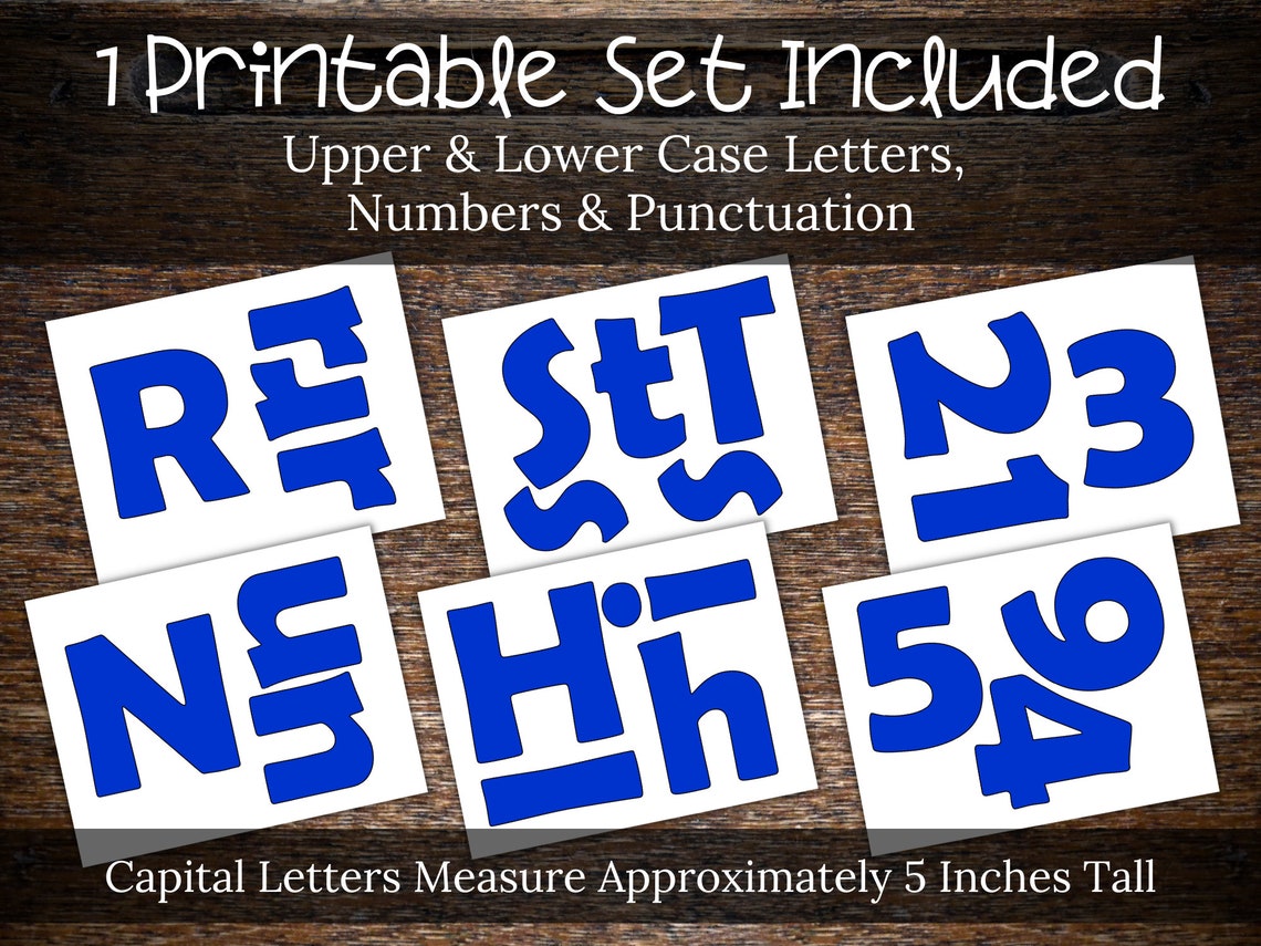 Printable Bulletin Board Letters in Royal Blue Print on - Etsy