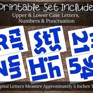 Printable Bulletin Board Letters in Royal Blue, Print on Demand 5 Inch ...