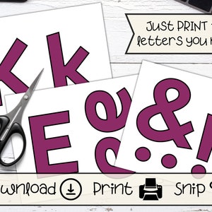 Plum Purple Bulletin Board Letters: Printable Classroom Decor (digital ...