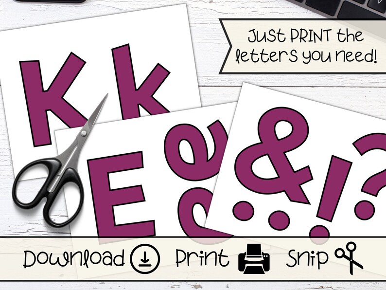 Plum Purple Bulletin Board Letters Printable Letters for Classroom ...