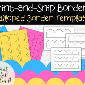 Scalloped Bulletin Board Border Templates | Printable Borders for ...
