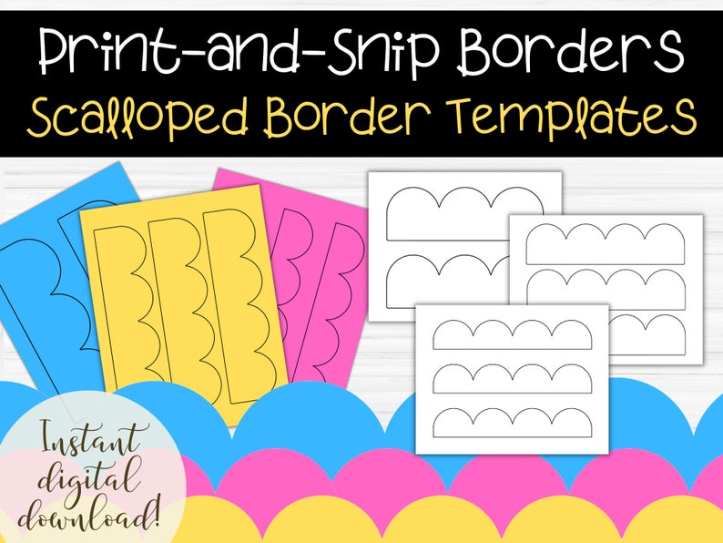 Scalloped Bulletin Board Border Templates Printable Borders for ...