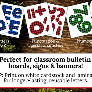 Buffalo Plaid Printable Letters for Holiday Bulletin Boards, Signs ...