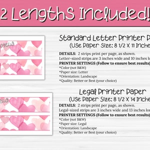 Printable Bulletin Board Border, Watercolor Valentine Hearts Trim for ...