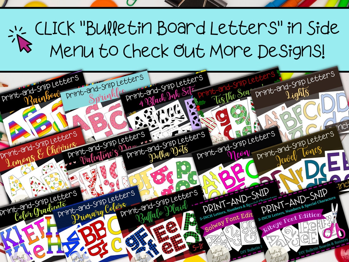 Printable Polka Dot Bulletin Board and Banner Letters - Etsy