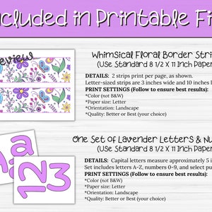 Whimsical Floral Print and Cut Bulletin Board Letters and Border Set ...