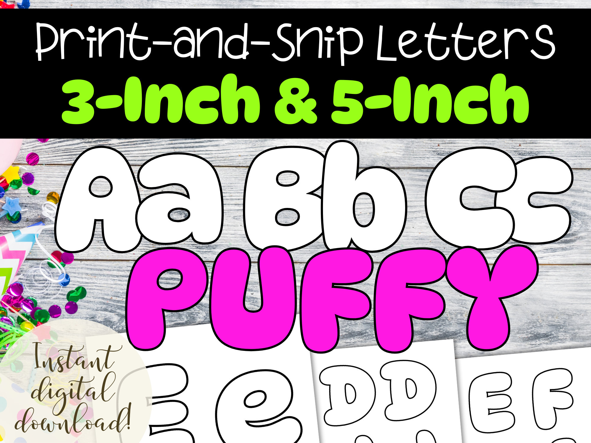 Printable Bulletin Board Letters 3 Inch & 5 Inch Letter Sets Teacher ...