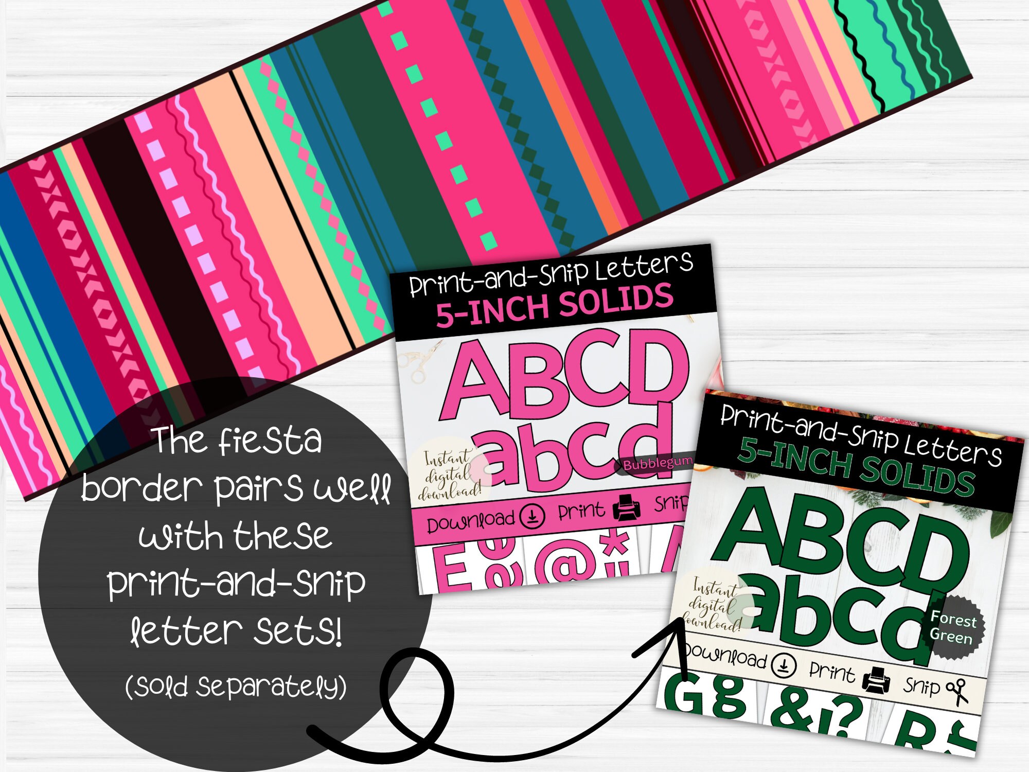 Fiesta Bulletin Board Border Printable Border Strips Cinco De Mayo ...