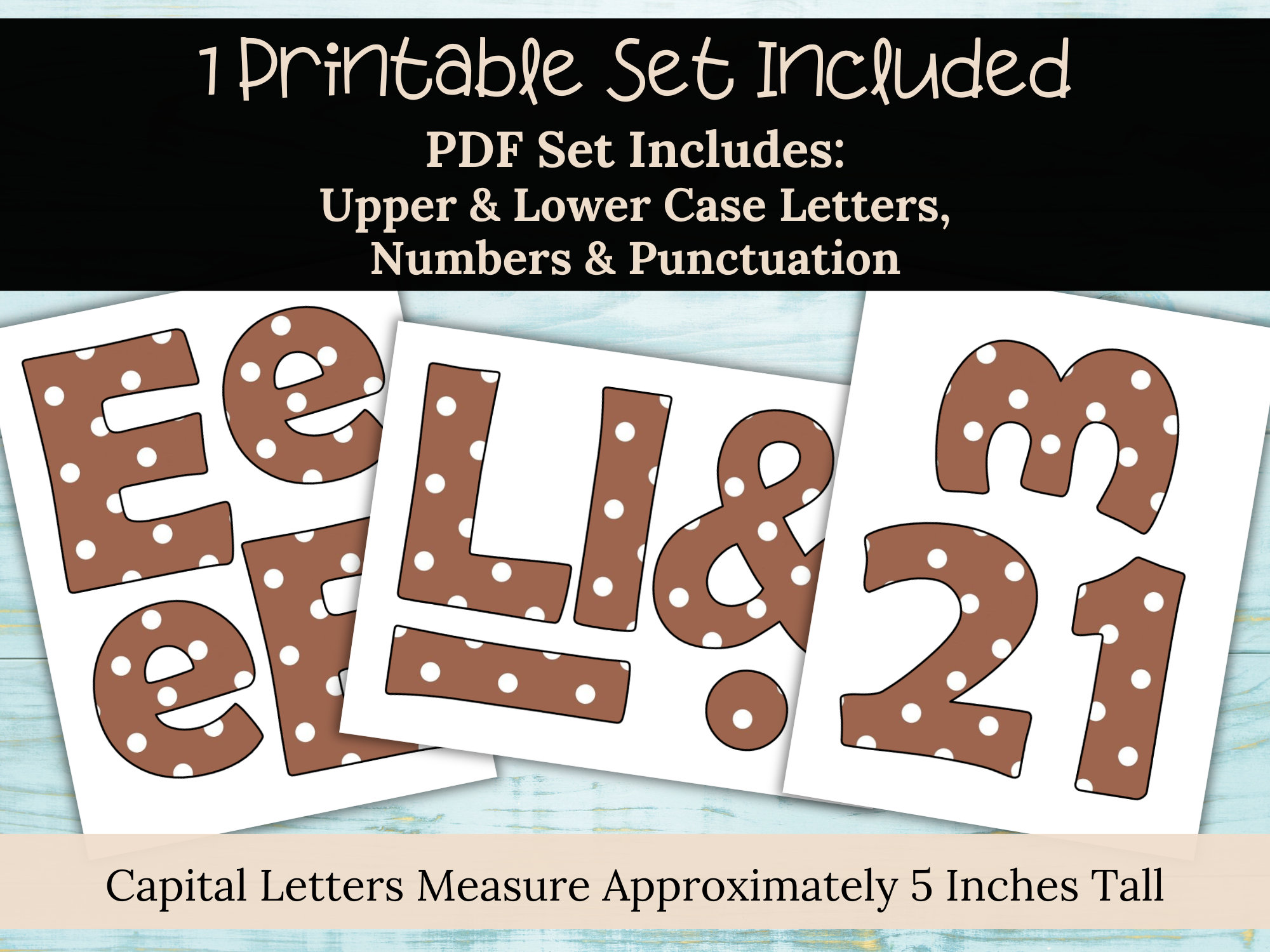 Brown Bulletin Board Letters Printable Letter Set for Teachers Fall ...