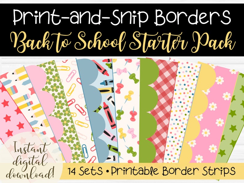Back to School Bulletin Board Border | Printable Classroom Decor (PDF ...
